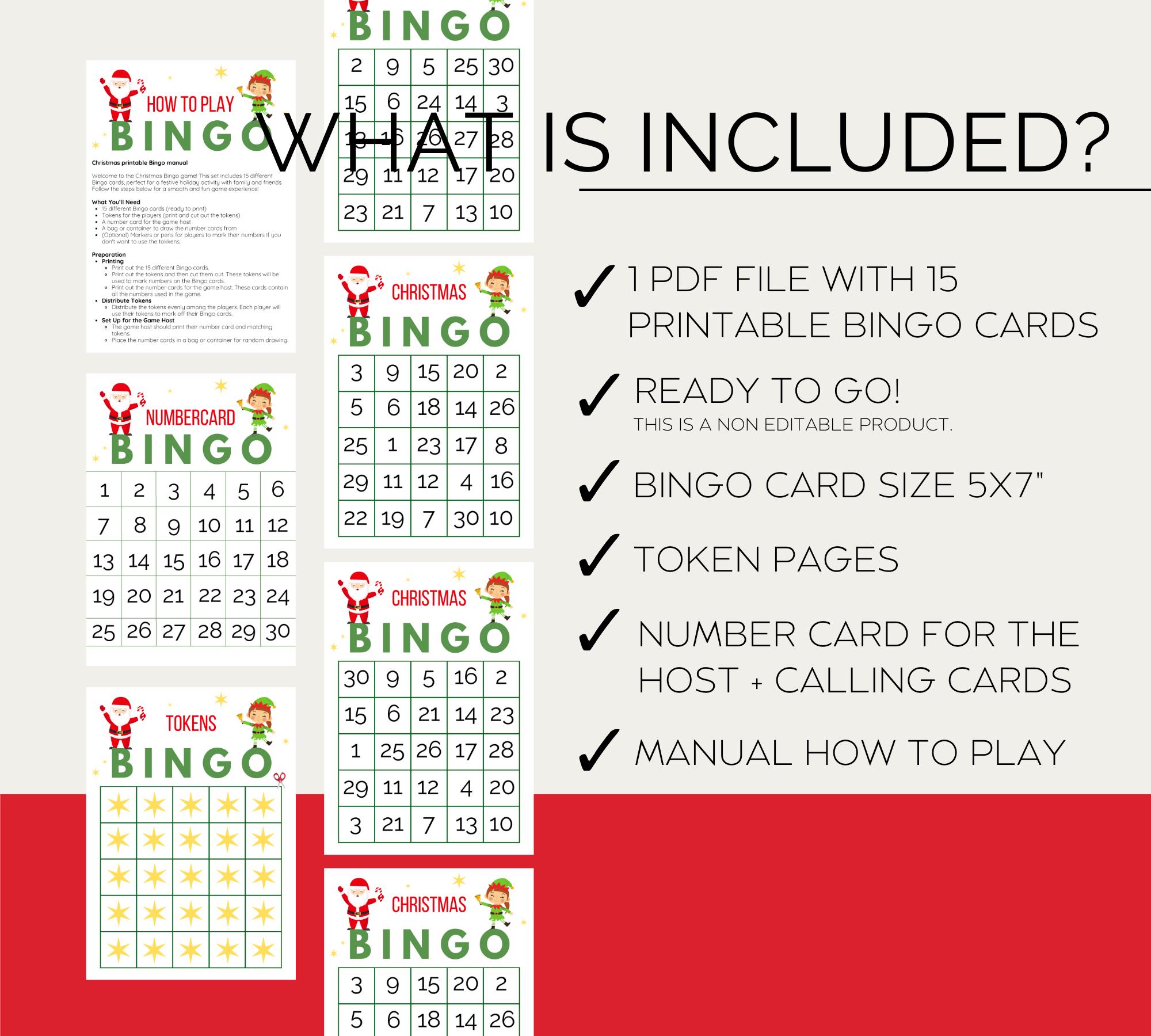 15 Christmas Bingo Cards, Christmas Bingo, Christmas Games, Christmas ...
