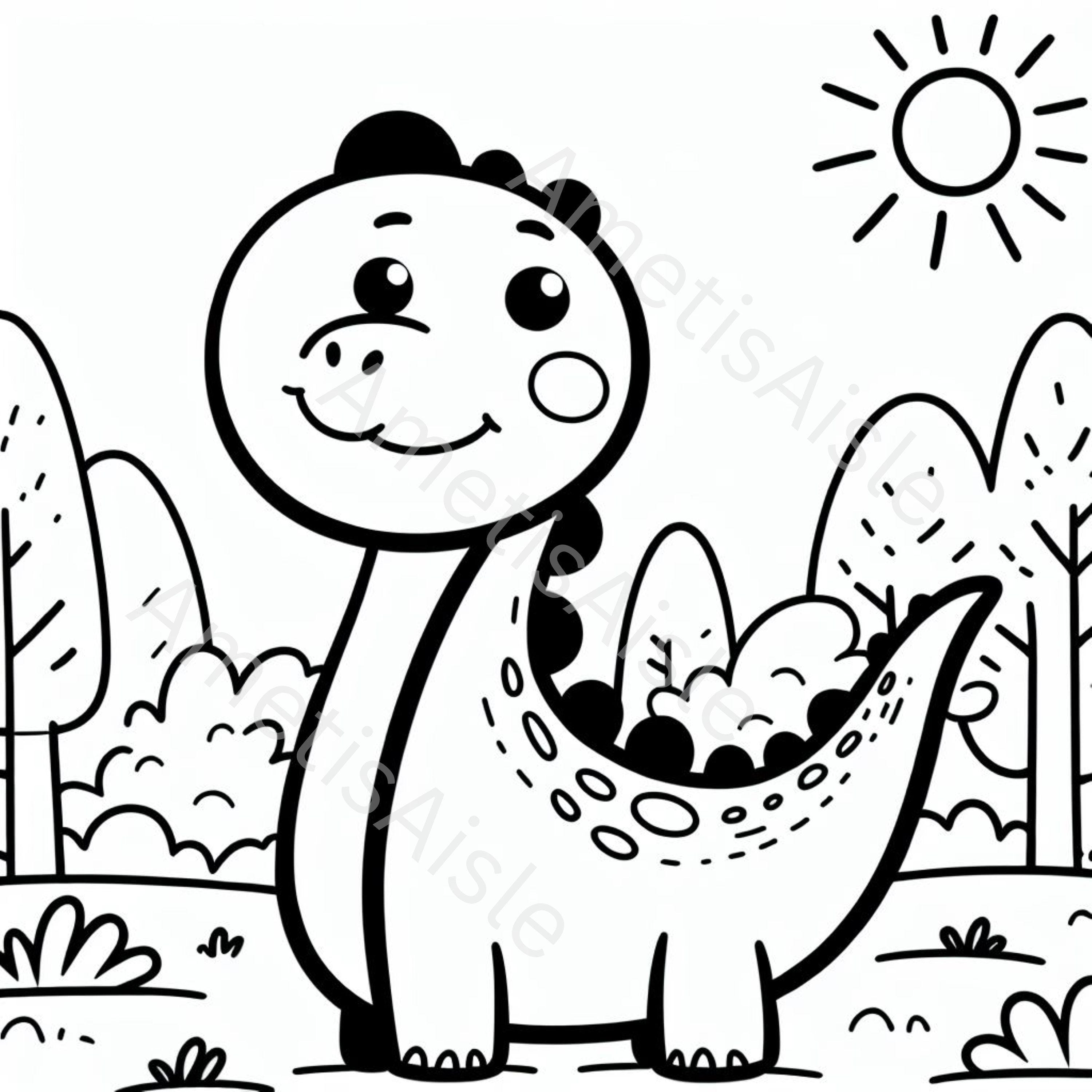 Printable Dinosaur Coloring Pages for Kids. Fun and Educational ...