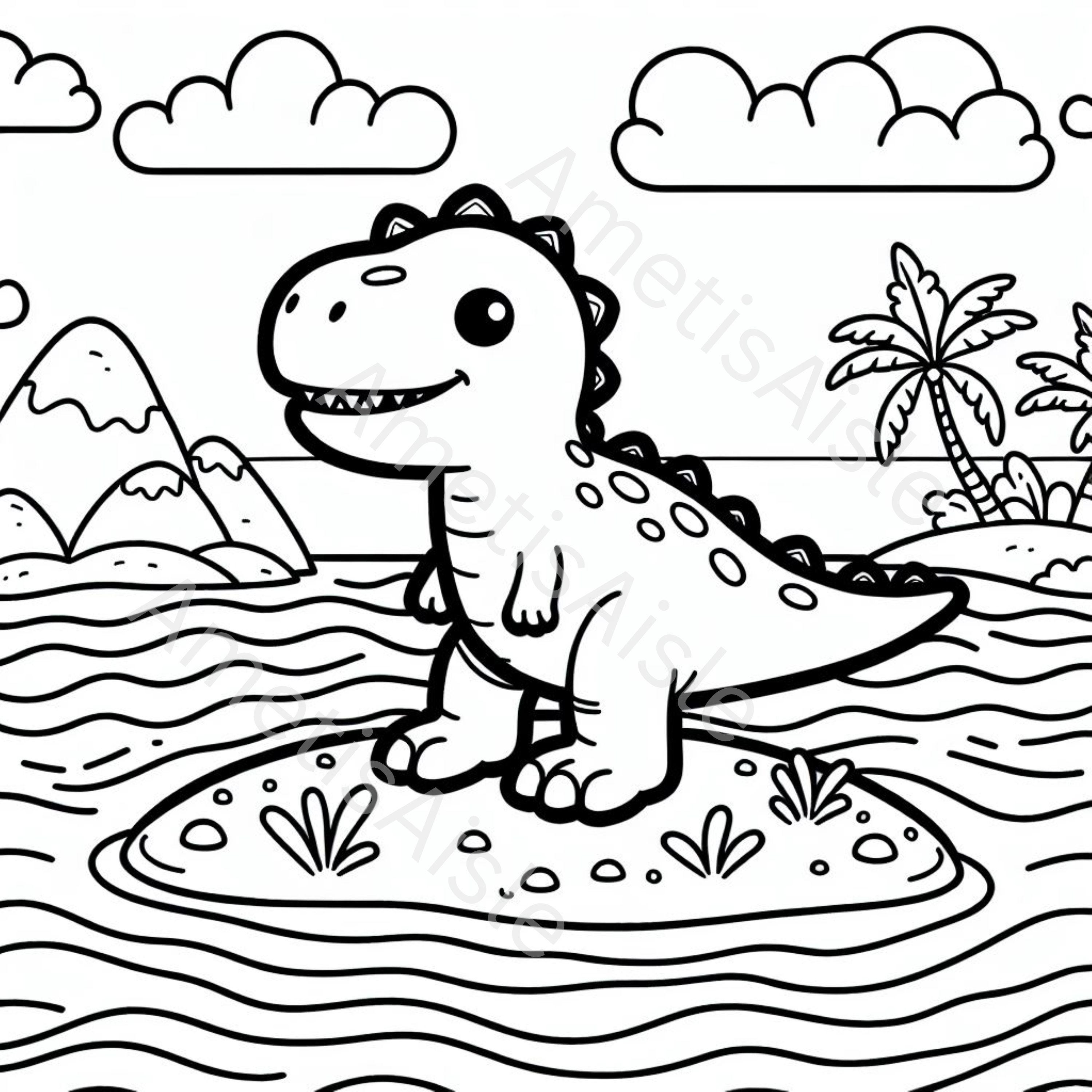 Printable Dinosaur Coloring Pages for Kids. Fun and Educational ...