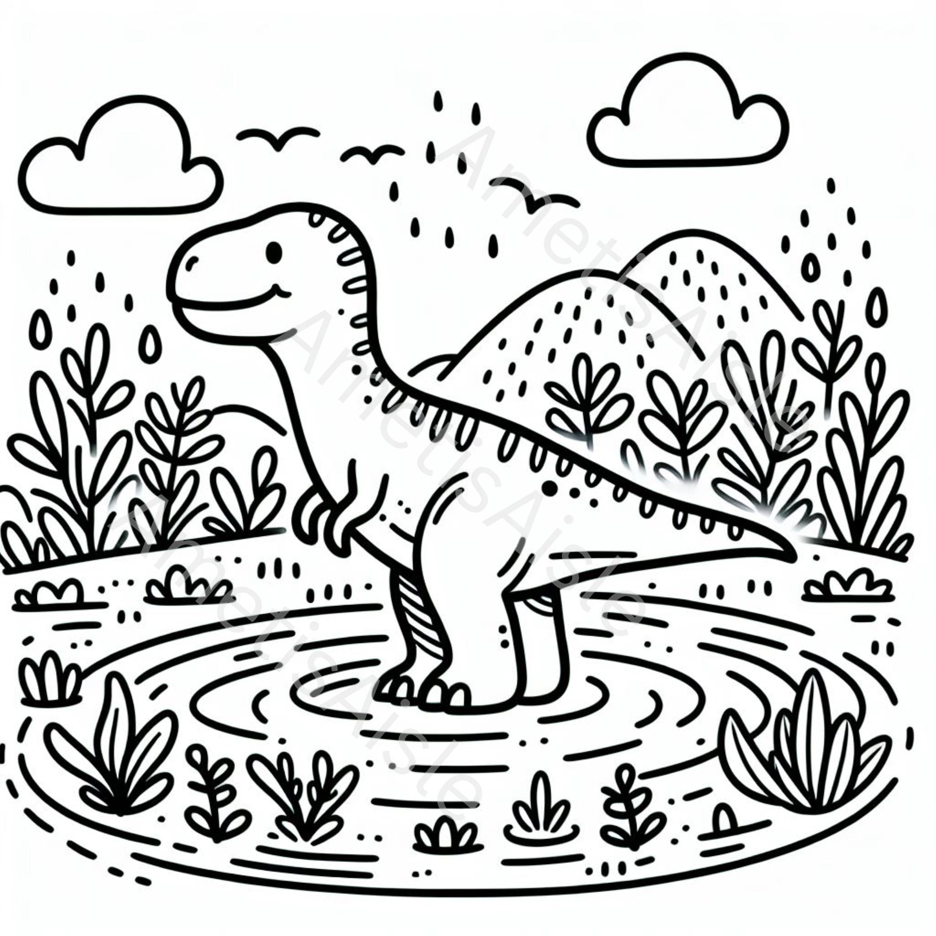 Printable Dinosaur Coloring Pages for Kids. Fun and Educational ...