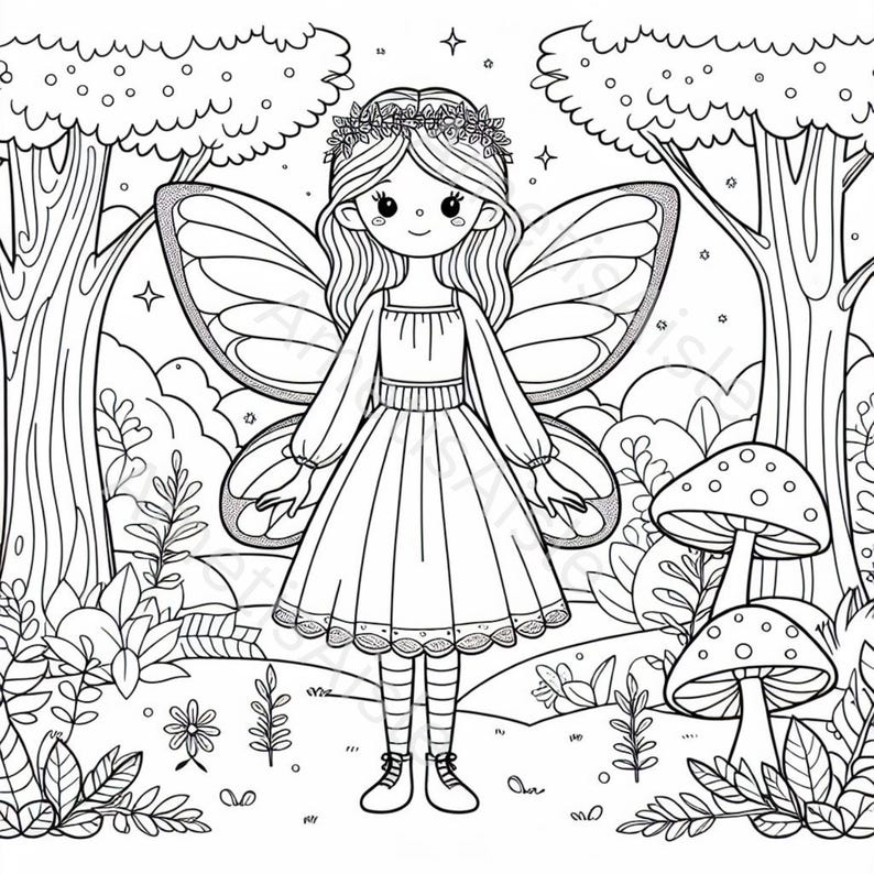 Printable Fairy Coloring Pages for Kids. Magical Fairies Activity ...