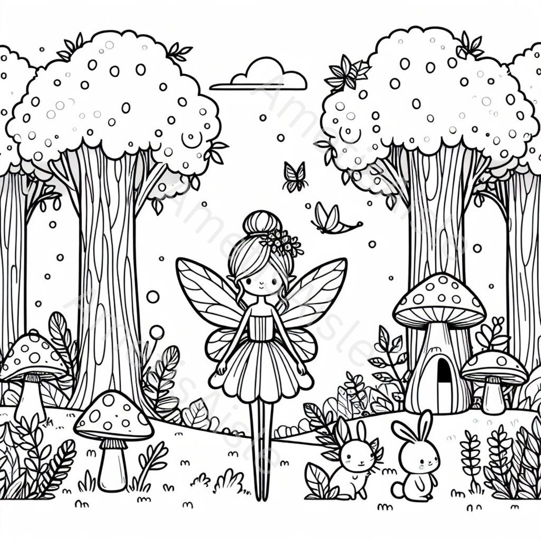 Printable Fairy Coloring Pages for Kids. Magical Fairies Activity ...