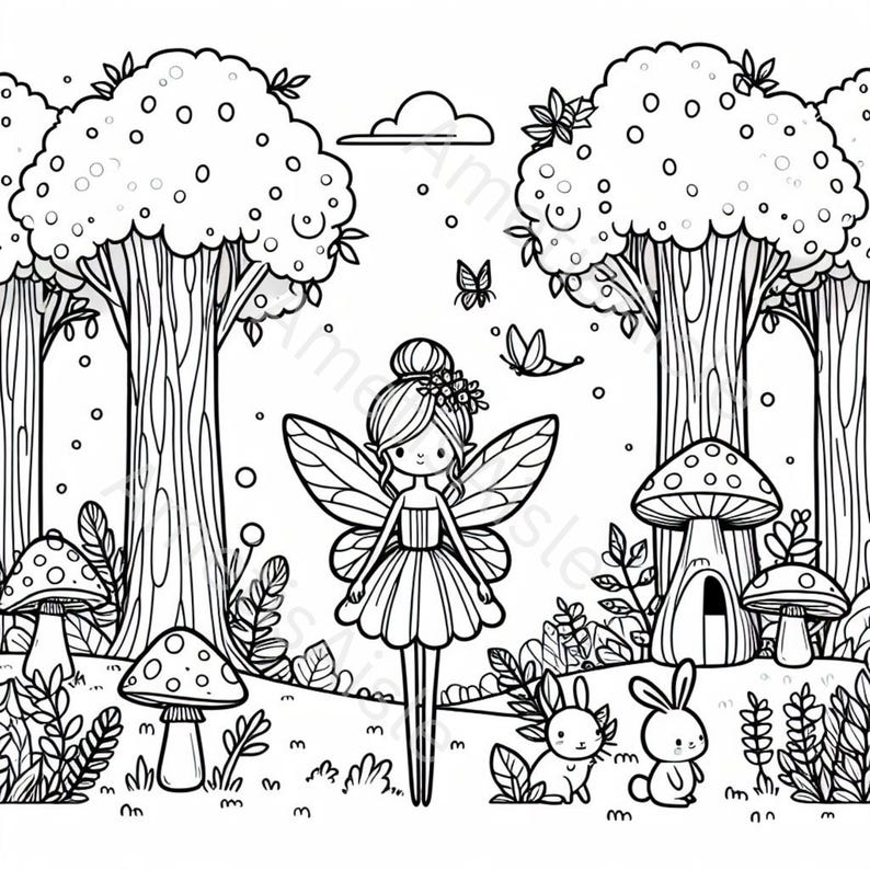 Printable Fairy Coloring Pages for Kids. Magical Fairies Activity ...