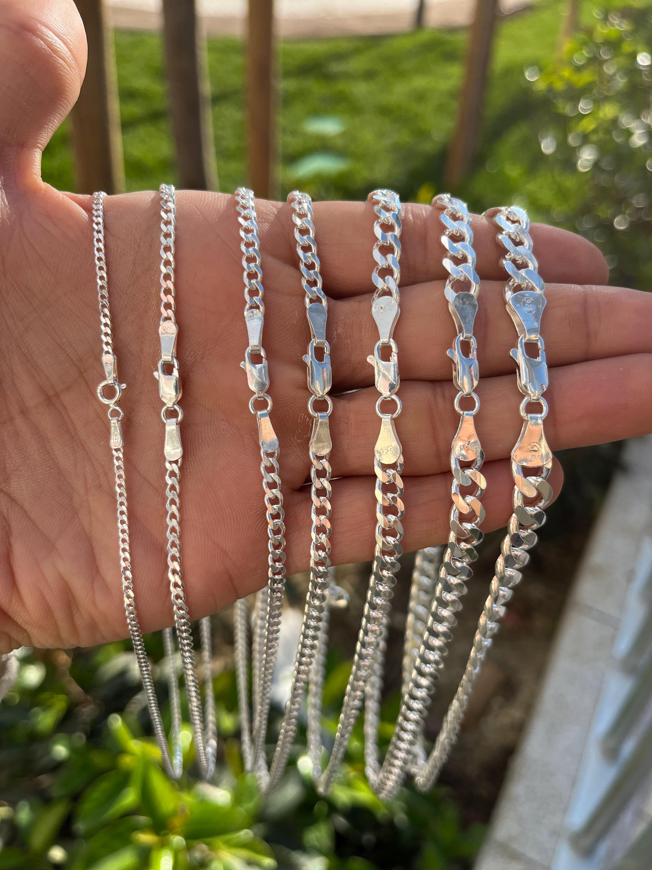 925 Sterling Silver Curb Chain, Silver Chain Necklace, Solid Silver ...
