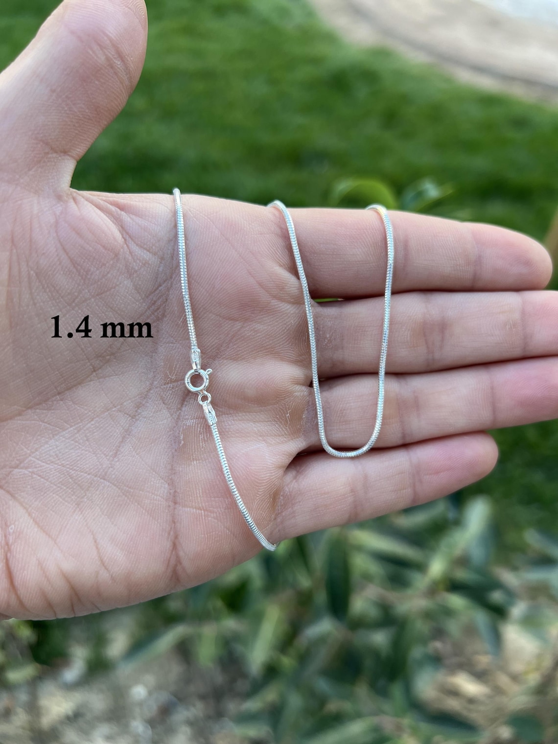 925 Sterling Silver Snake Chain, Dainty Snake Necklace, Round Snake ...