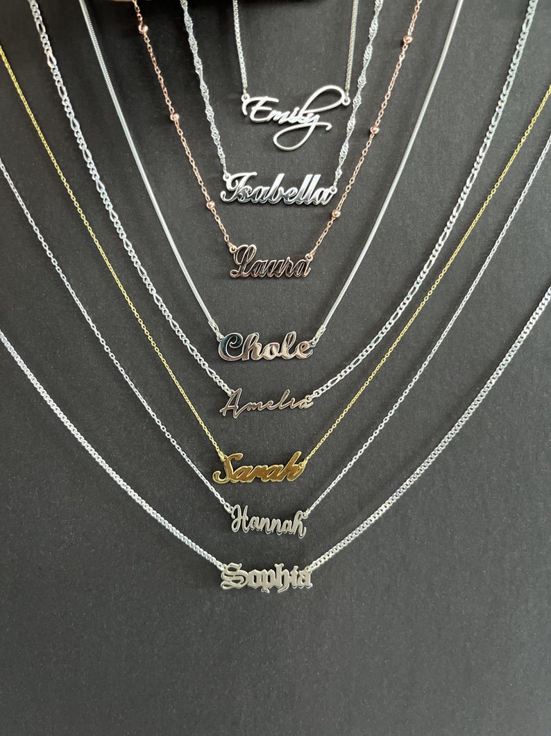 Personalized Name Necklace, 925 Sterling Silver Custom Name Necklace ...