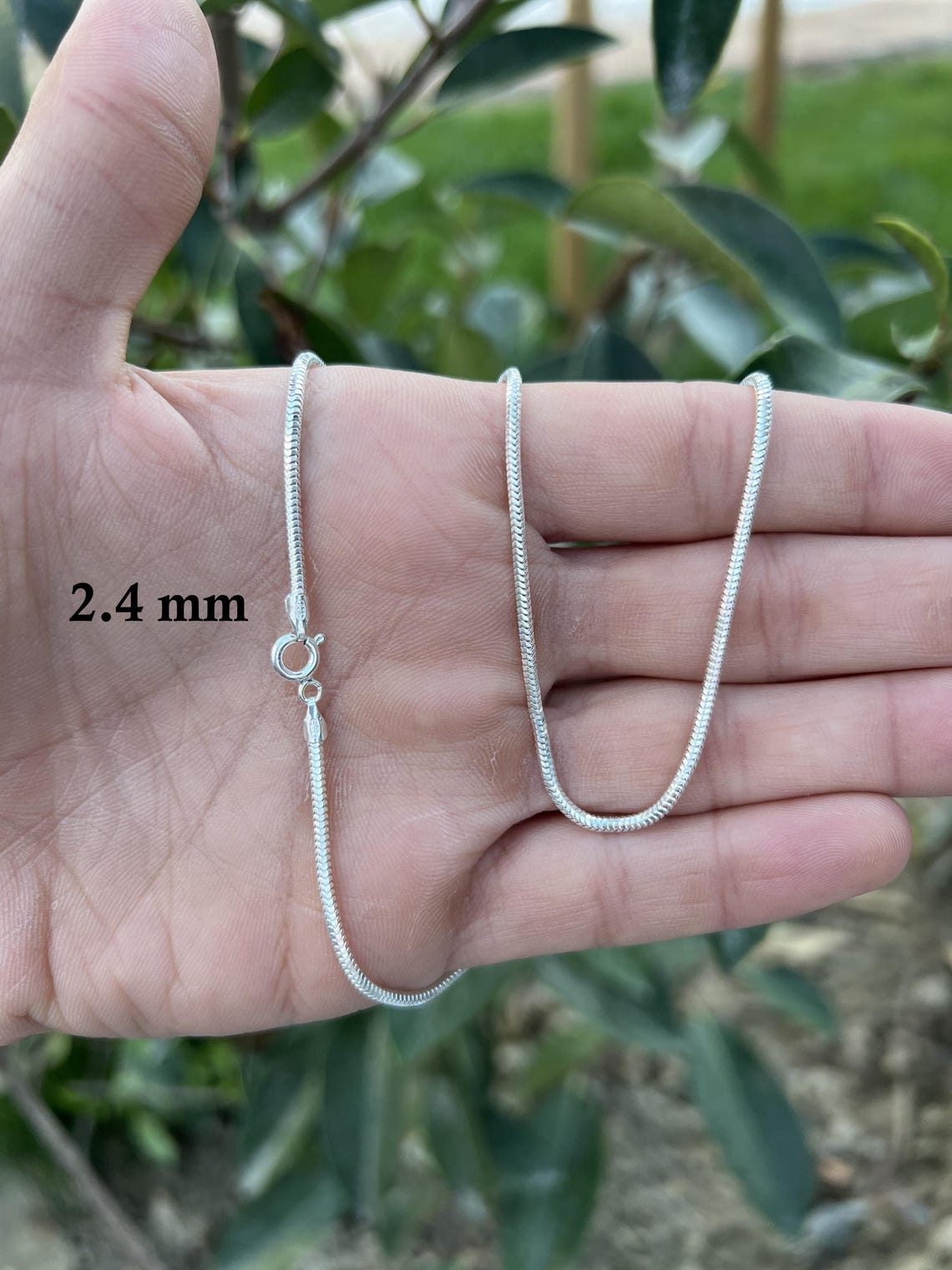 925 Sterling Silver Snake Chain, Dainty Snake Necklace, Round Snake ...