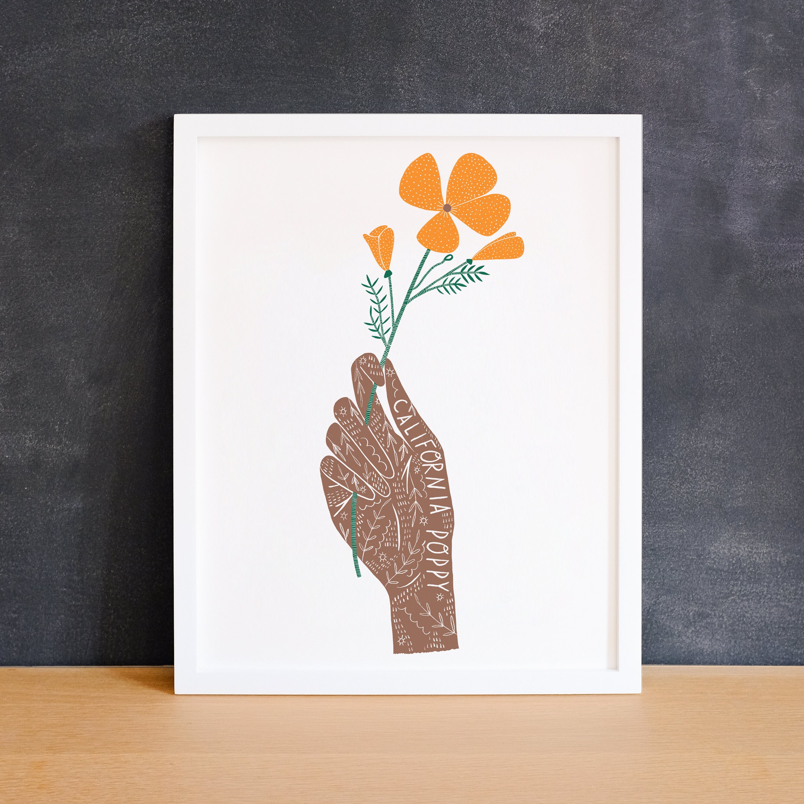 California State Flower Art Print California Poppy State - Etsy