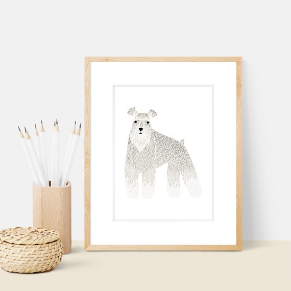 Schnauzer Dog Art Print Dog Breed Illustration Home Decor - Etsy