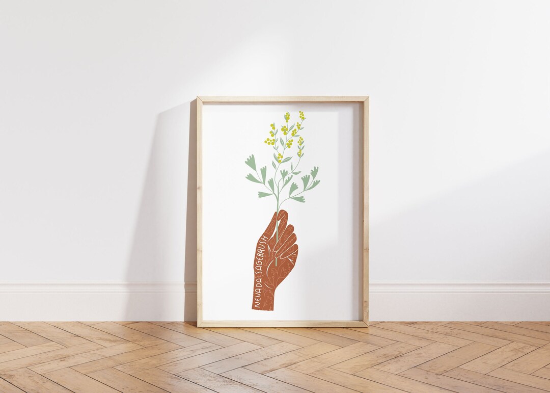 Nevada State Flower Art Print Nevada Sagebrush State Flower Nevada Wall ...