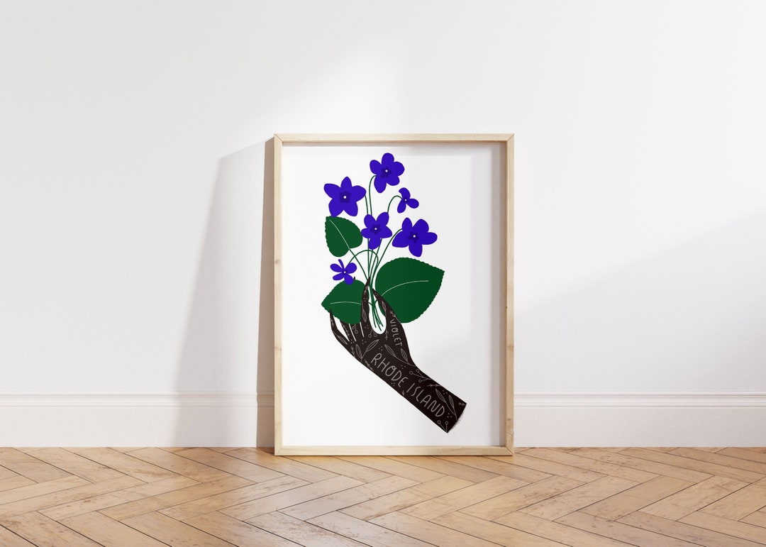 Rhode Island State Flower Art Print Rhode Island Violet State Flower ...