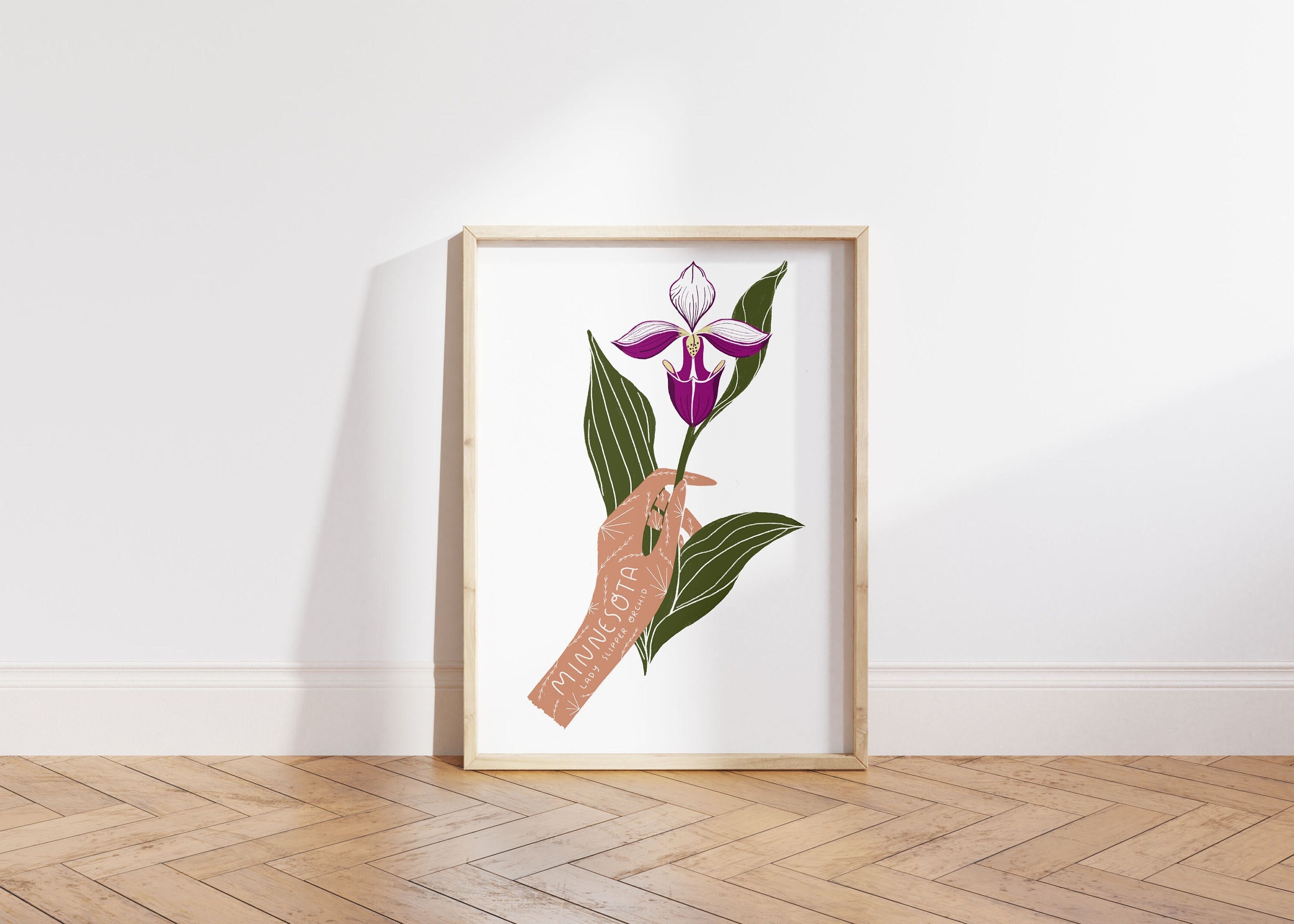 Minnesota State Flower Art Print Minnesota Lady Slipper - Etsy