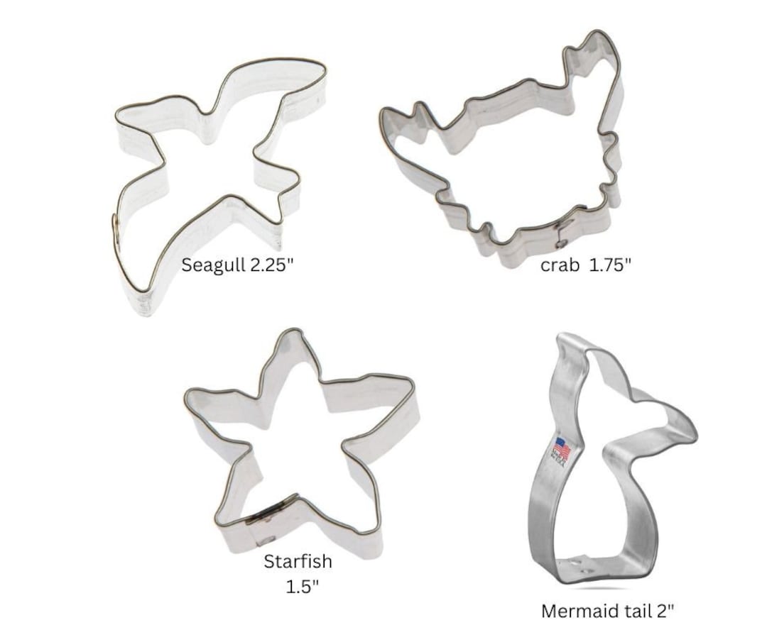 MINI Mermaid Beach Cookie Cutters, You Pick Set, Mermaid Tail, Starfish ...