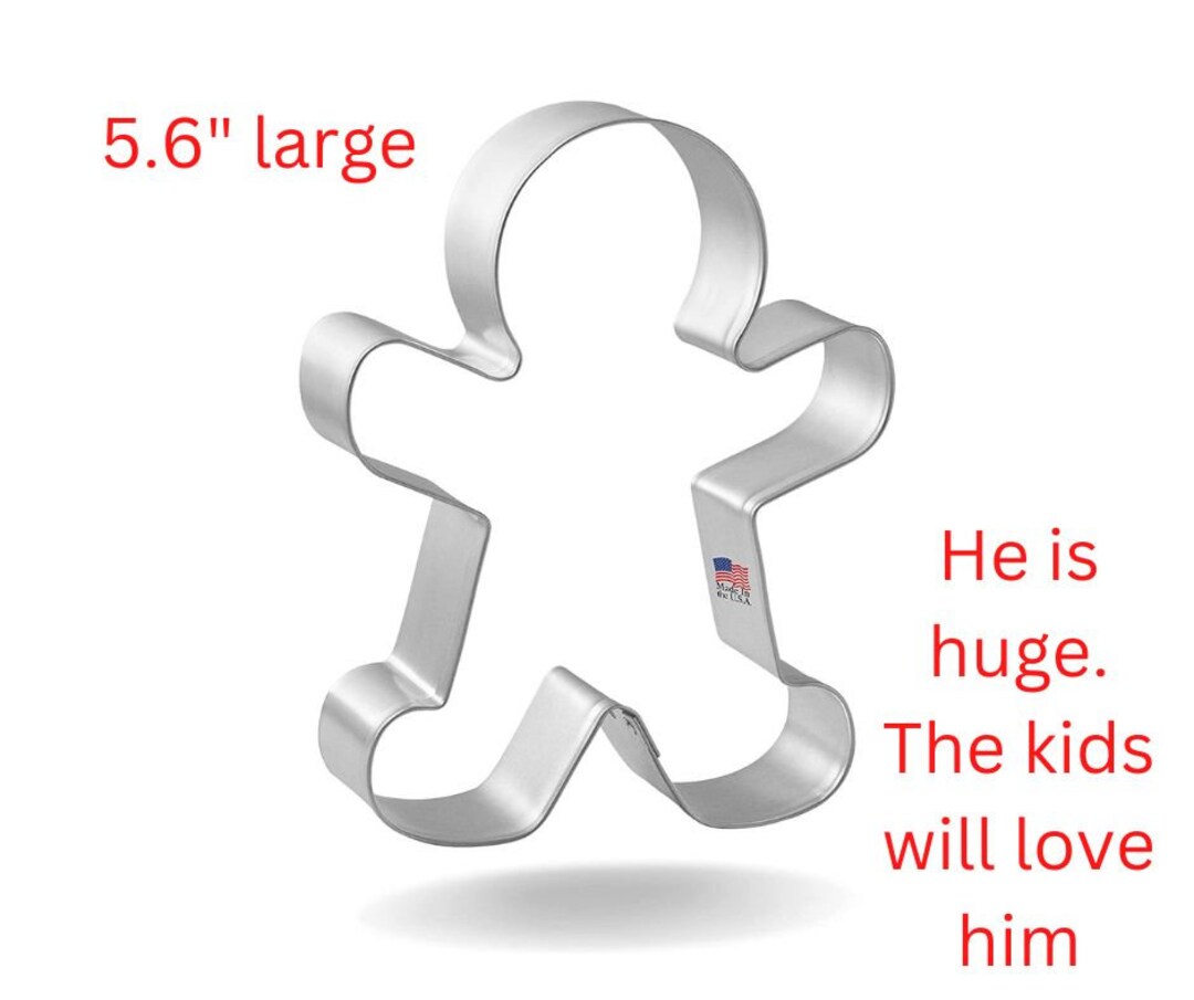 Large Gingerbread Man Cookie Cutter, 5.75, Big Gingerbread Boy ...