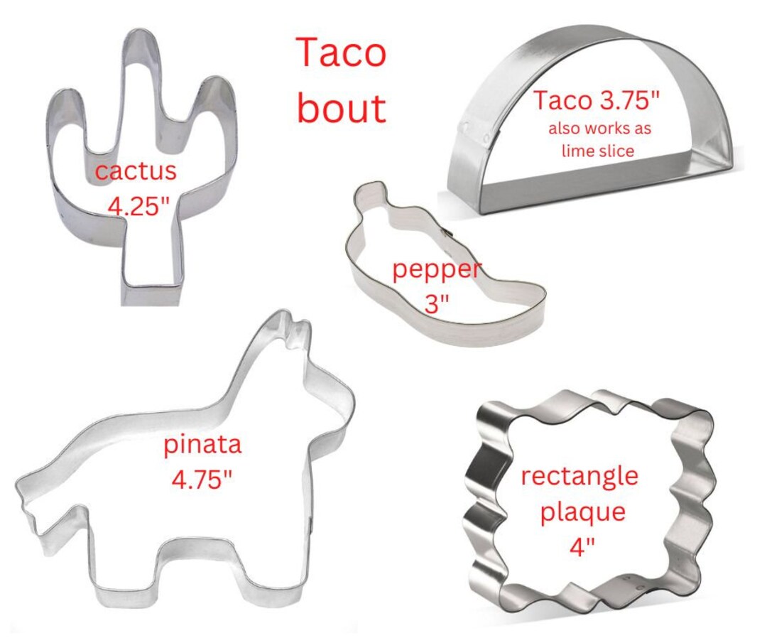 Taco Bout Cookie Cutter Assortment, You Pick Set, Taco, Pepper ...