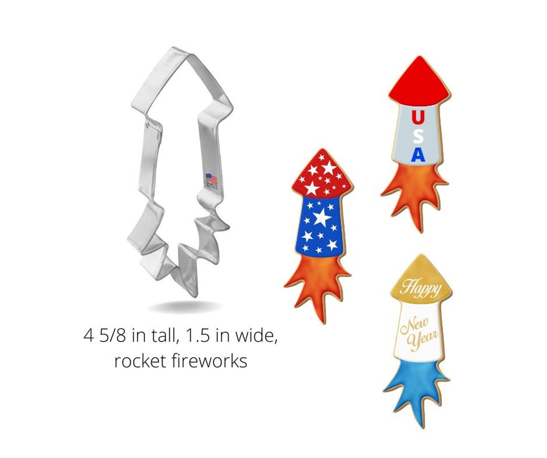 Rocket Fireworks Cookie Cutter, Firecracker, 4th of July Cookies, New ...