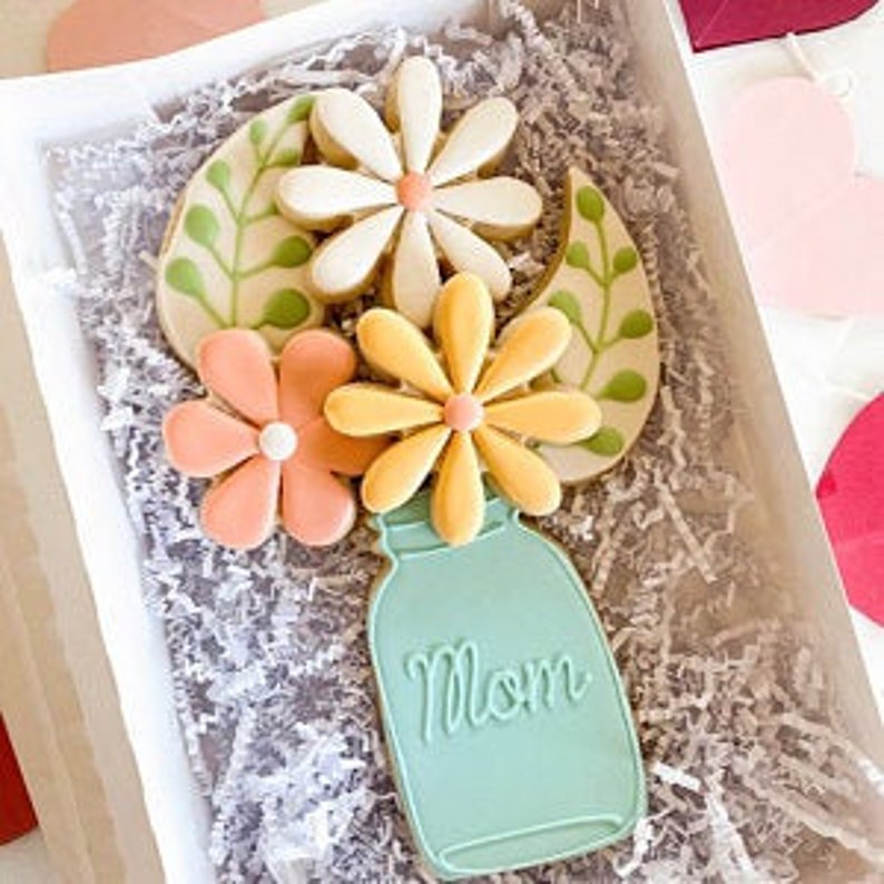 Canning Jar W/ Flowers Cookie Cuttersyou Pick Set Jelly Jar | Etsy