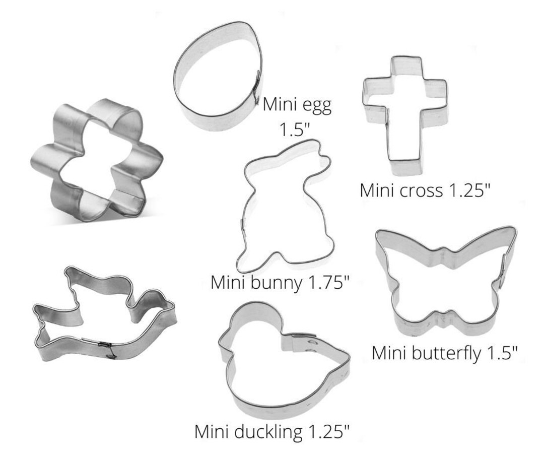 Mini Easter Cookie Cutter You Pick Set, Bunny, Egg, Duckling, Cross ...