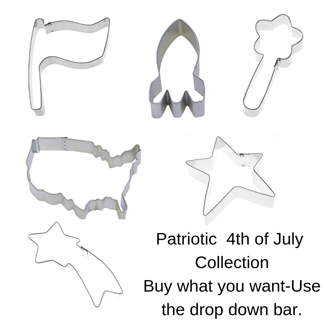 4th of July Cookie Cutters, You Pick, Flag, USA Map, Rocket, Primitive ...