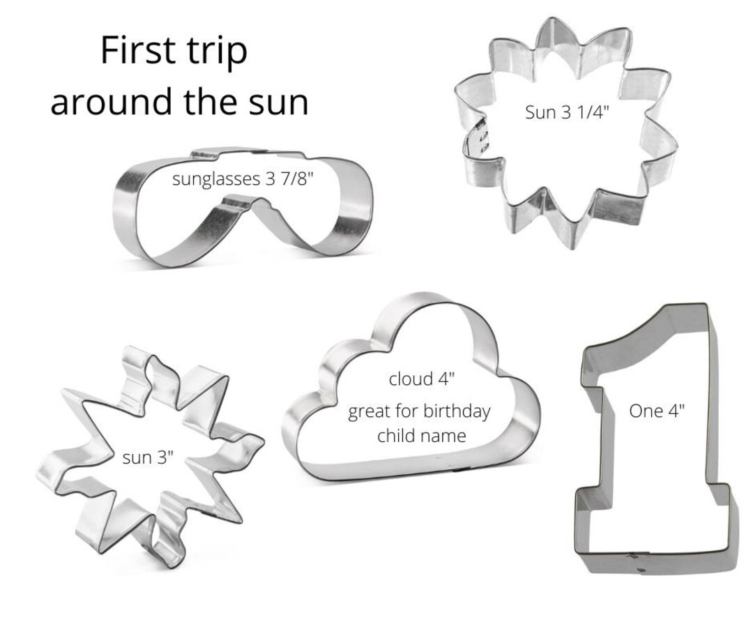 First Birthday Cookie Cutter, 1st Trip Around the Sun Birthday Number ...