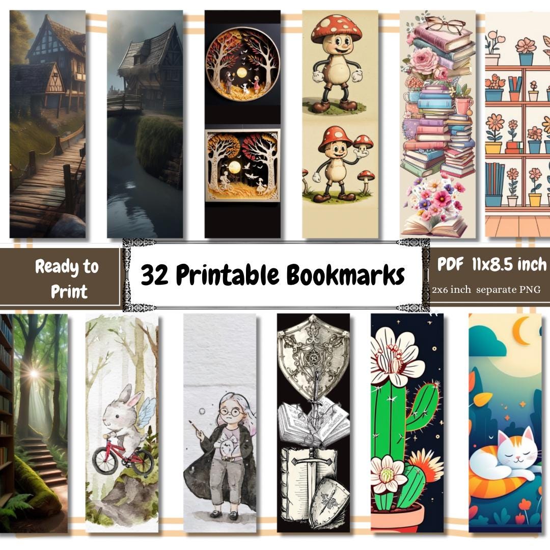 Bookmark Sublimation Designs Printable, Cute Bookmark, Book Lovers ...