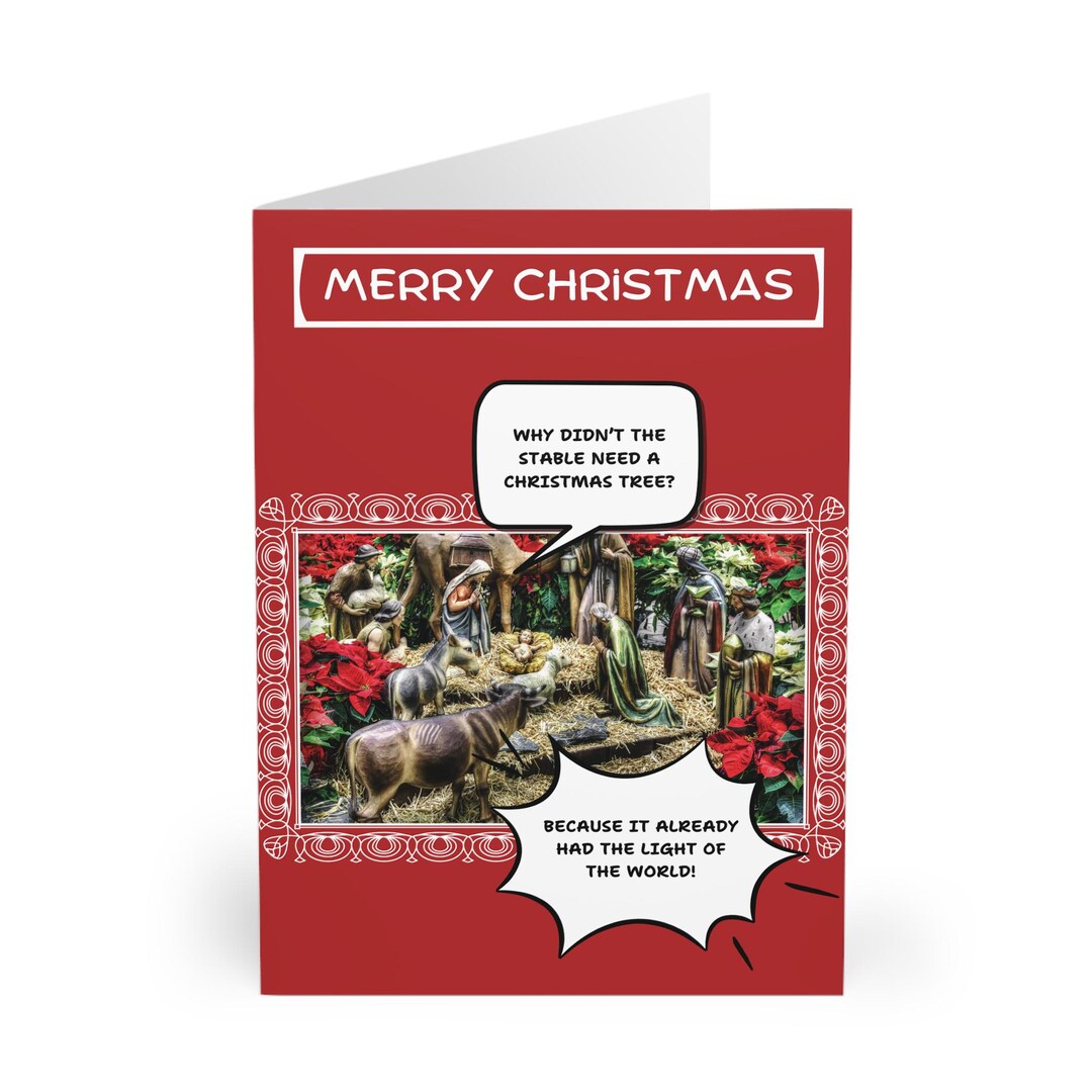 Funny Jesus Light of the World Nativity Card, Greeting Cards 5 Pack ...