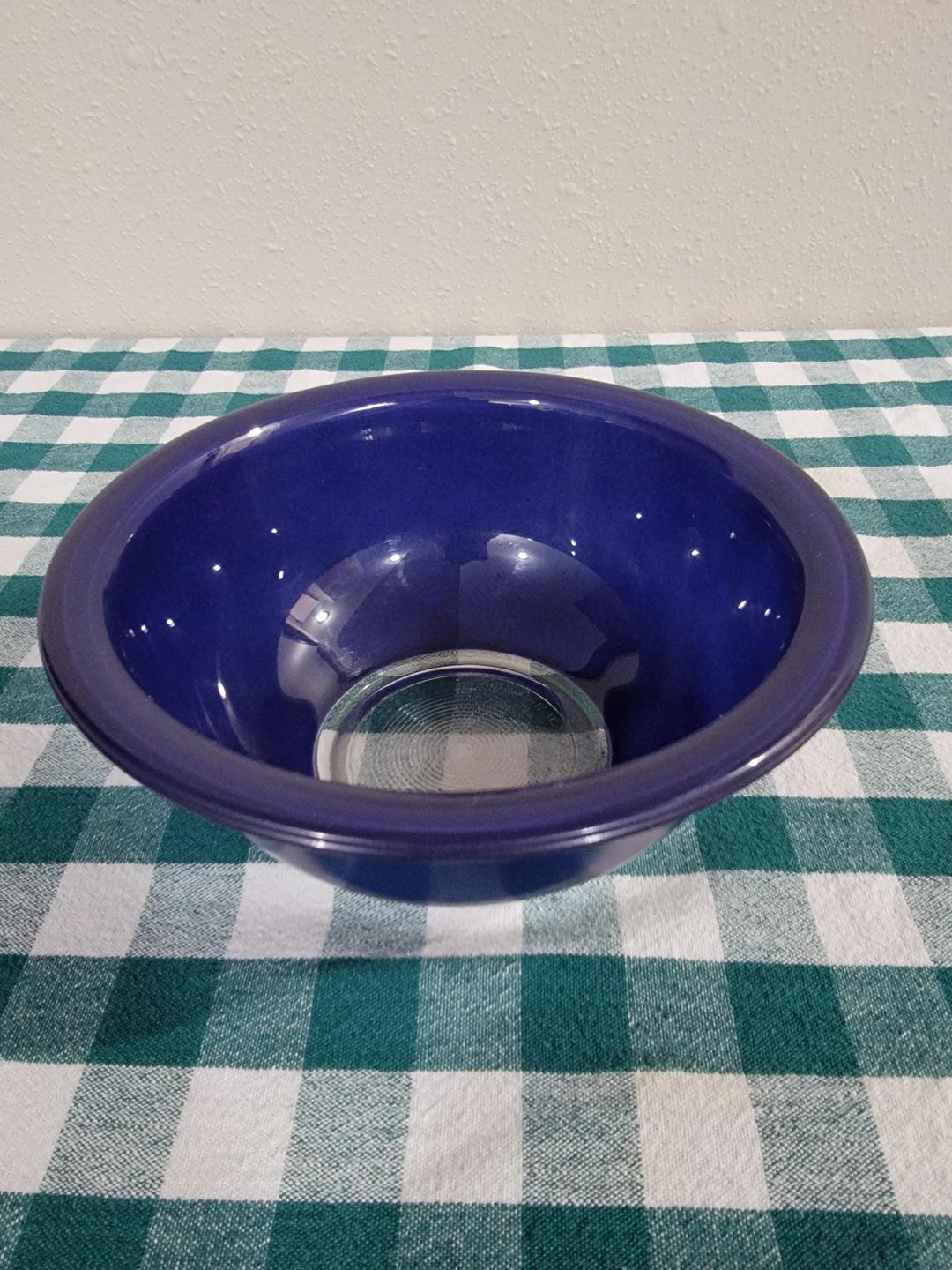 322 Pyrex Bowl Blue With Clear Glass Bottom - Etsy