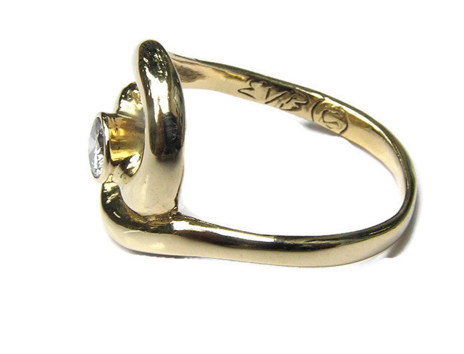 Handmade Yin ying Yang Diamond Ring in 14k Gold Bezel Set | Etsy