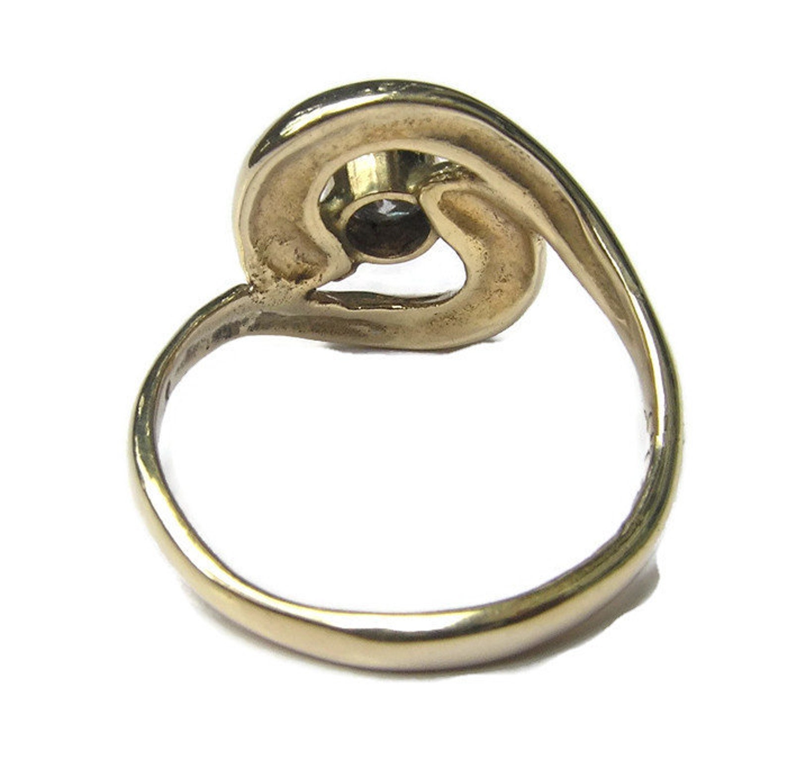 Handmade Yin ying Yang Diamond Ring in 14k Gold Bezel Set | Etsy