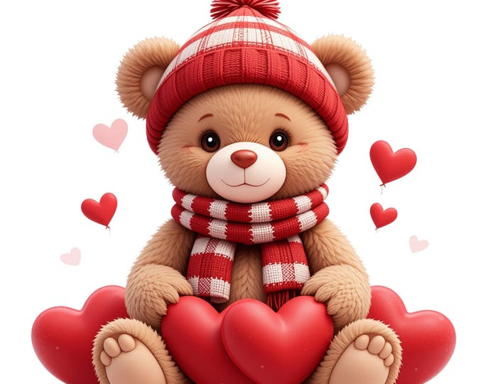 Valentine's Bear Clipart, Red Heart Balloons, Teddy Bears, Love Letter ...