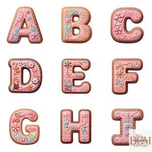 Pastel Pink Alphabet and Numbers Clipart - 36 Elegant Digital Images ...