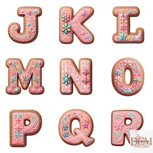 Pastel Pink Alphabet and Numbers Clipart - 36 Elegant Digital Images ...
