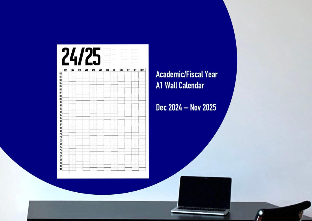 2024-2025 Fiscal Academic Year Planner December Start A1 Size Wall ...