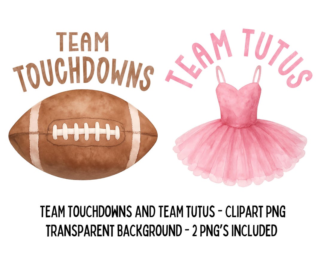 Team Touchdowns and Team Tutus PNG Clipart: Gender Reveal (digital ...