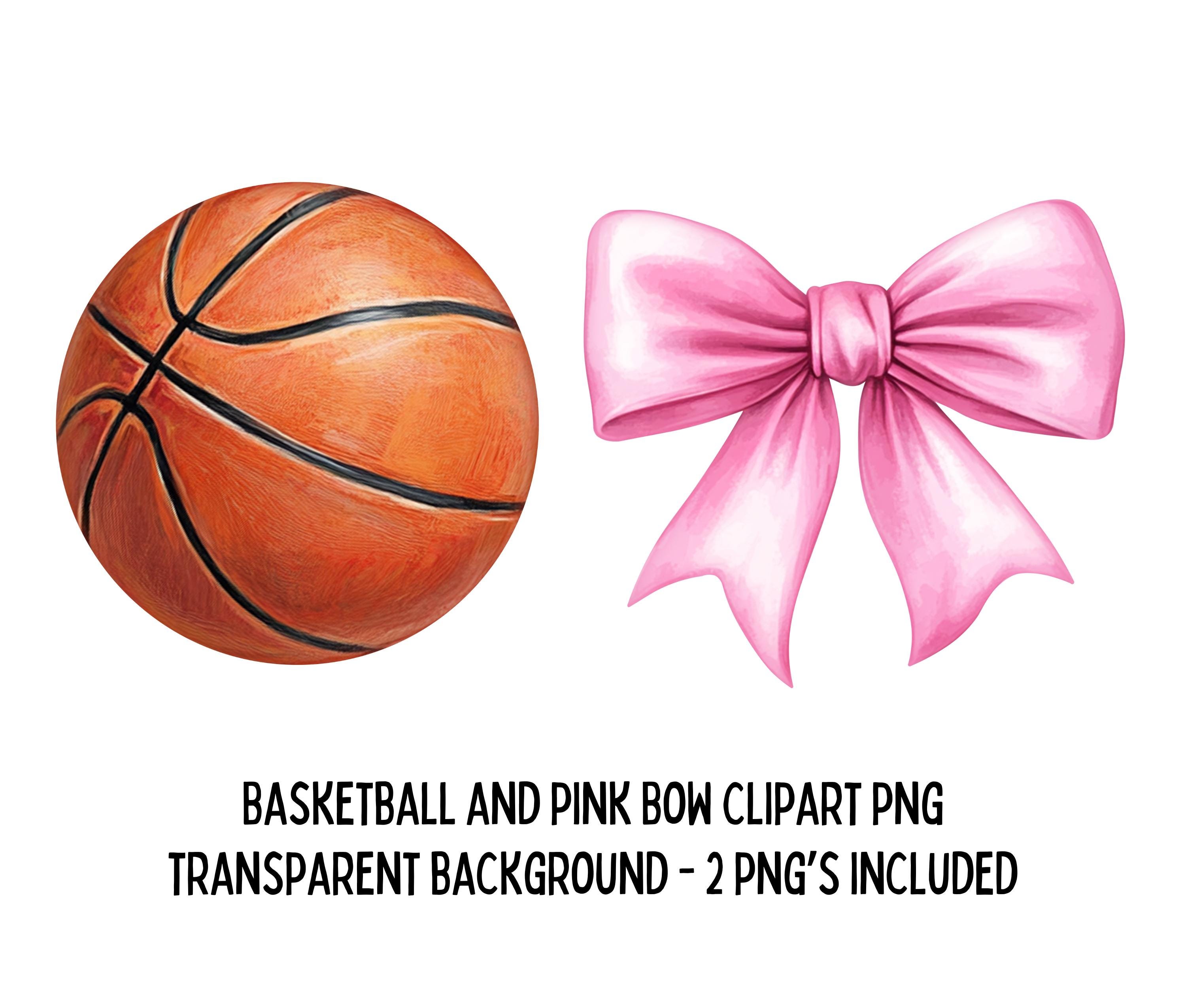 Basketball & Pink Bow Clipart: Gender Reveal PNG (digital Download) - Etsy