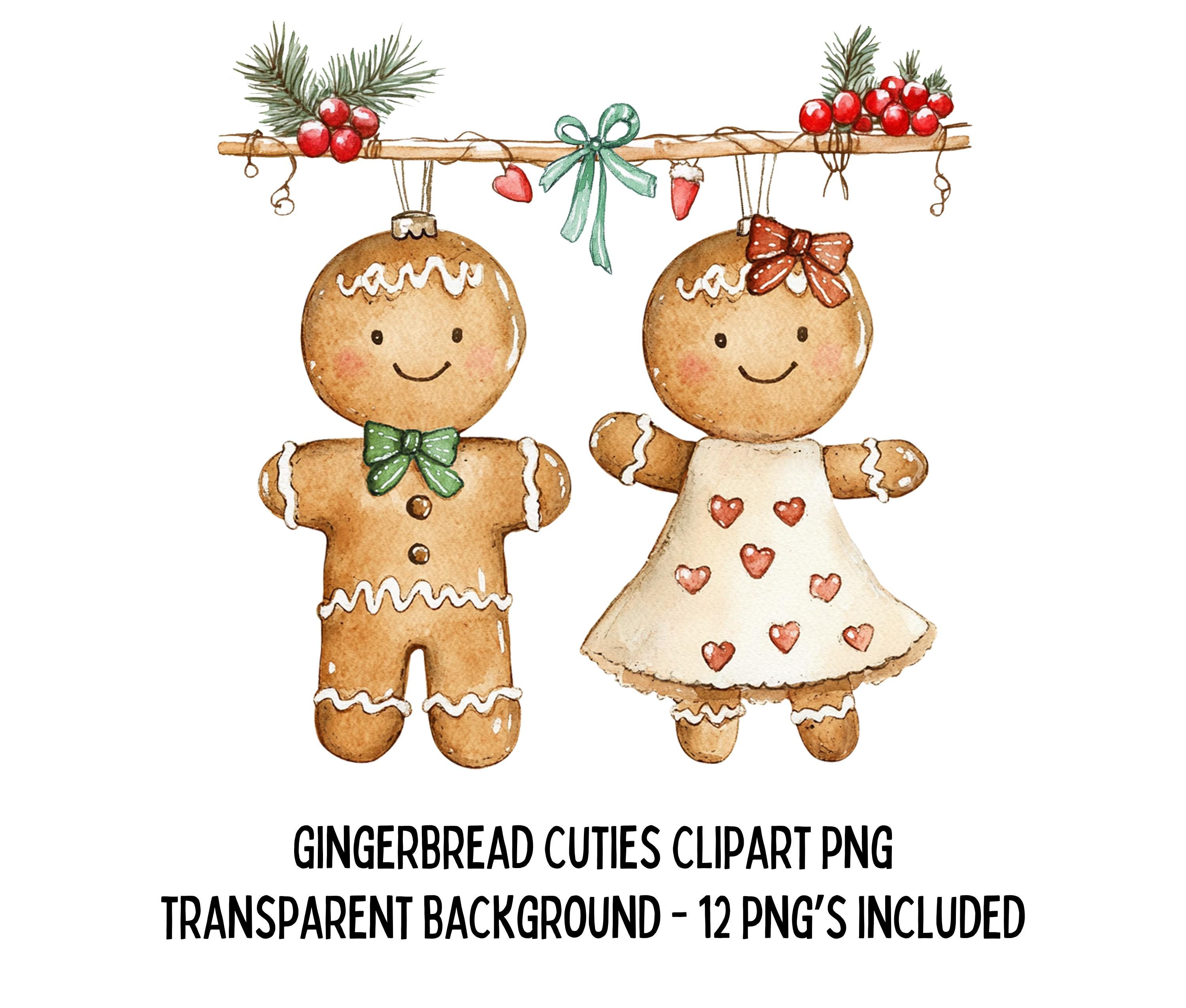 Gingerbread Gender Reveal Clipart: Christmas Baby Shower PNG (12 Files ...