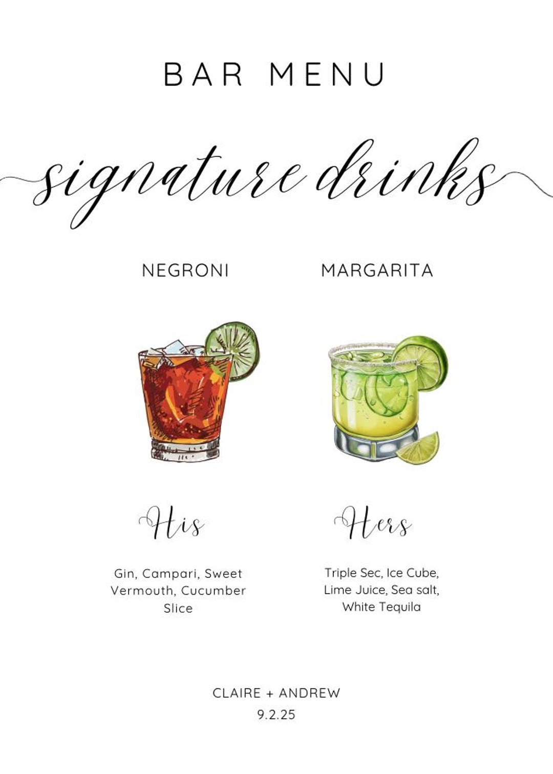 Minimalist Editable Canva Bar Menu Template | Elegant Digital Menu for ...