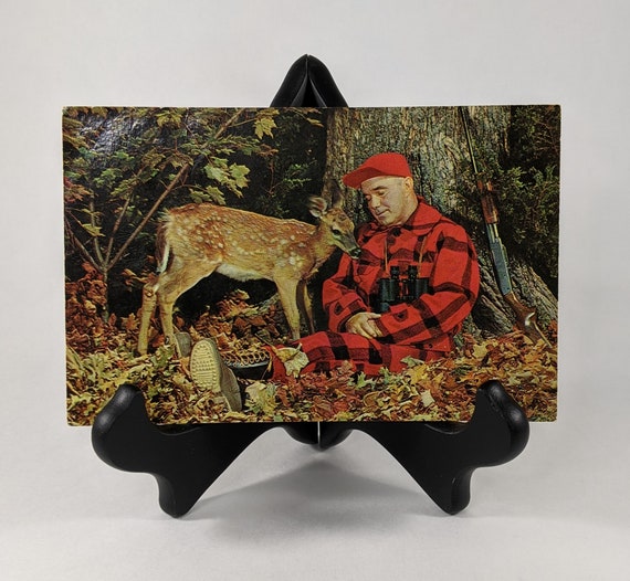 Vintage Hunting Postcard Sleepy Hunter 1950s Plastichrome - Etsy