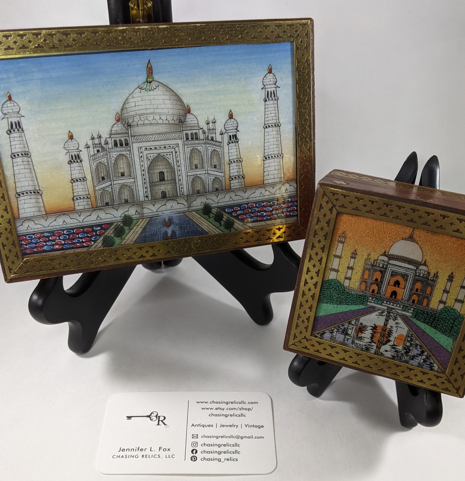 Taj Mahal Trinket Box Set of Two Lined Souvenir Wooden Boxes | Etsy