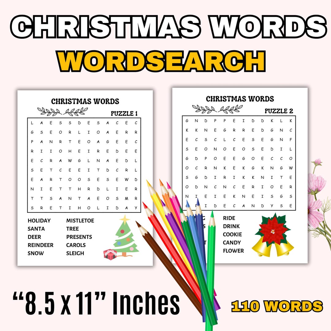 Christmas Word Search Puzzle | 110 Words | Fun Holiday Activity for ...