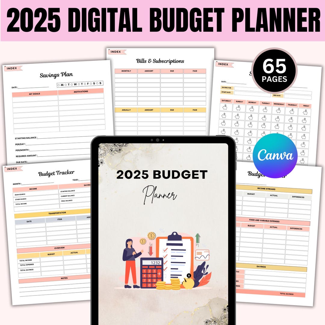 Digital Budget Planner, Digital Financial Budget Planner, Digital ...