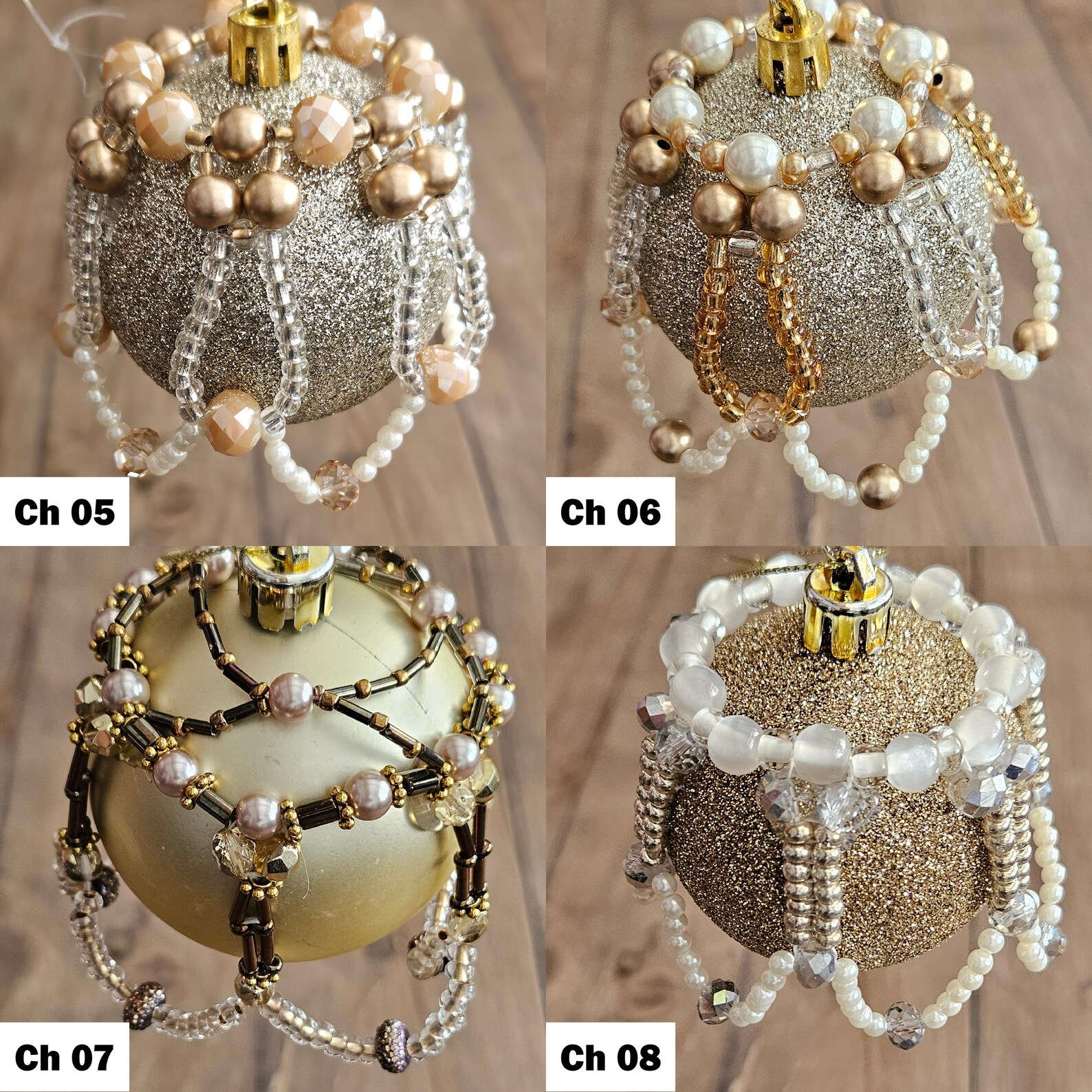 Hand Beaded Baubles chestnut Collection Tree Ornaments Christmas Gift ...