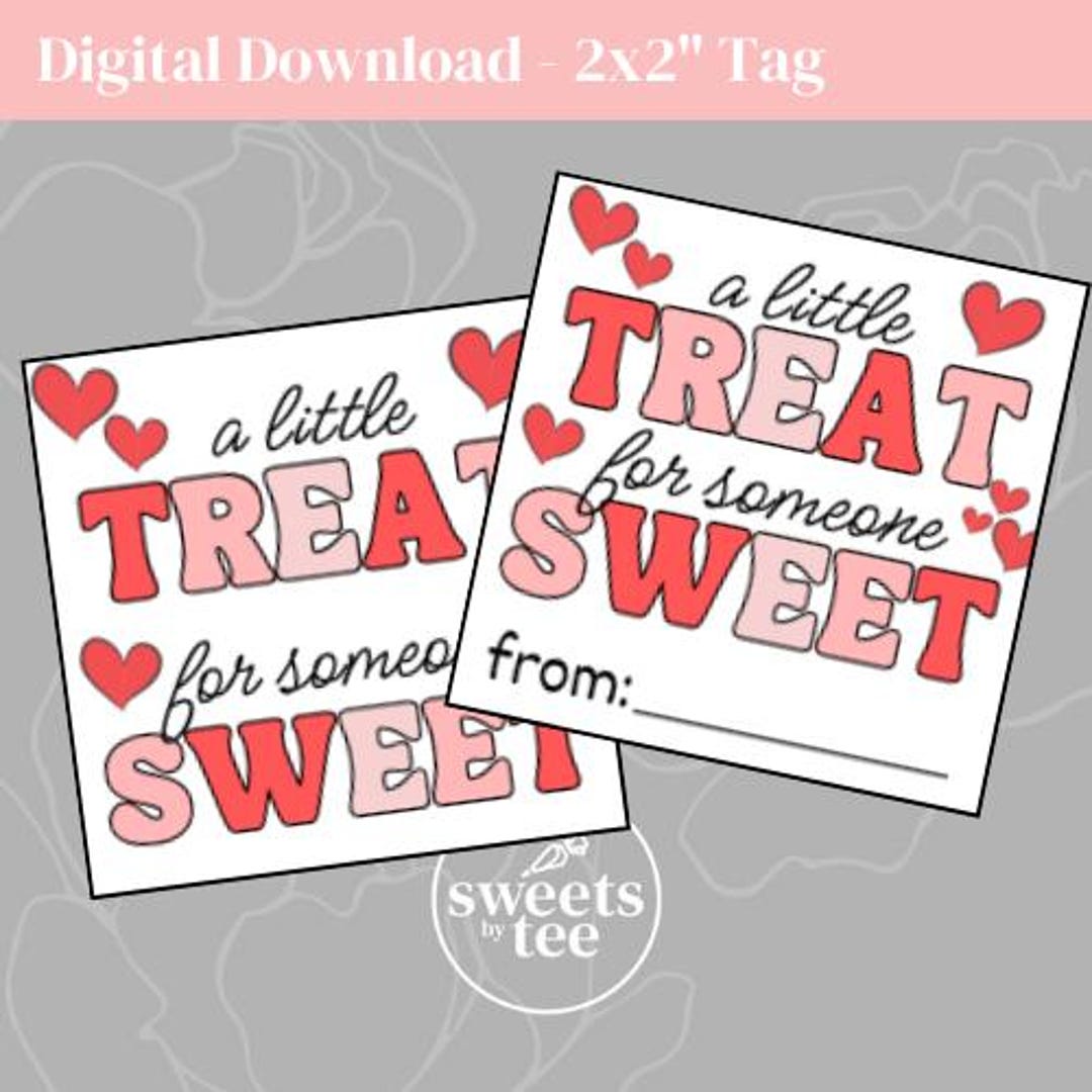Printable Vday Sweet Treat Tags 2x2" - Digital Download for Cookies ...