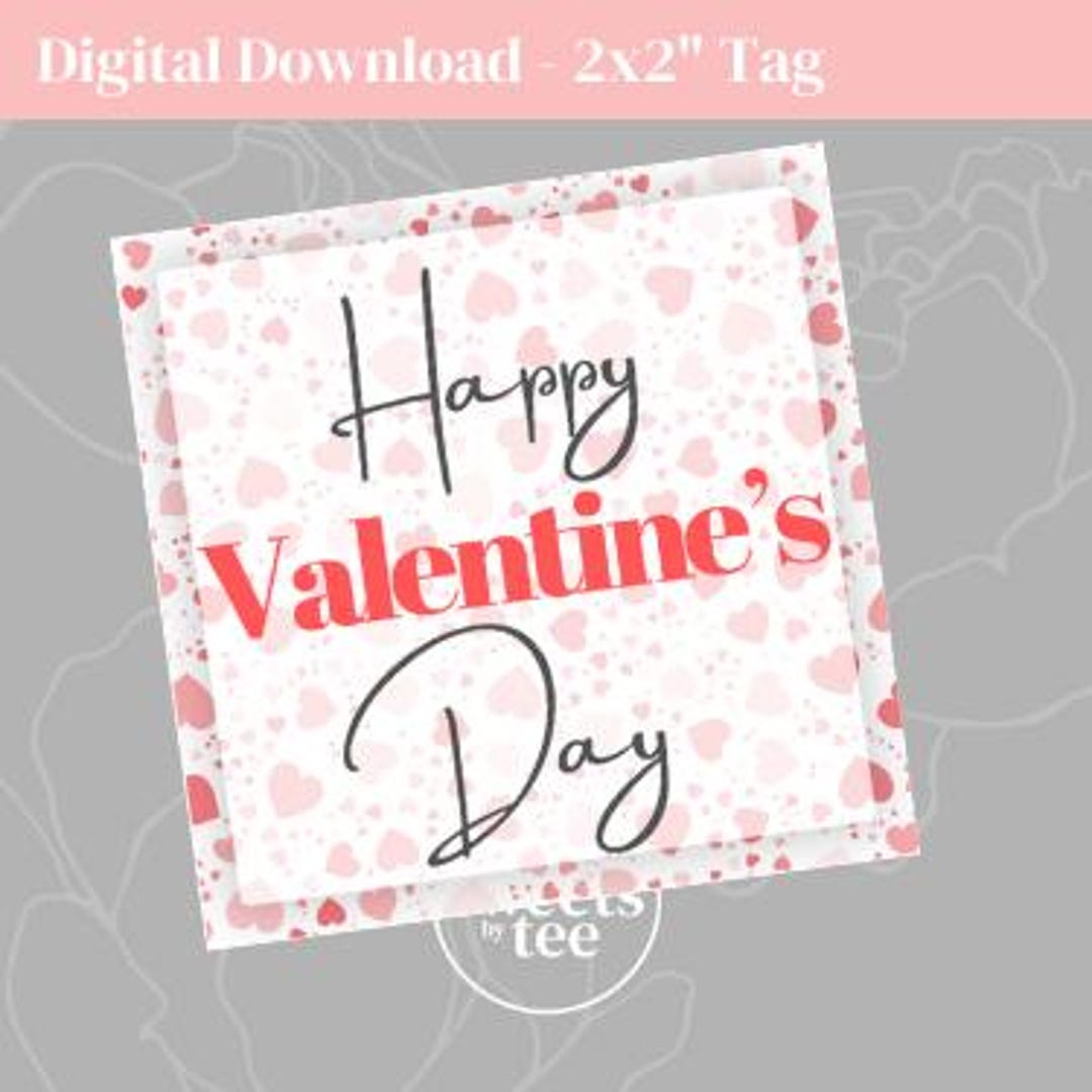 Printable Valentine's Day Treat Tags 2x2 Digital Download for Cookies ...