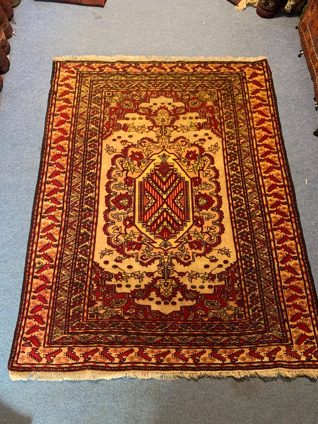 6.6x6 Feet Hand Made Afghan Balkh Wool Rug Purely Hand Woven With ...