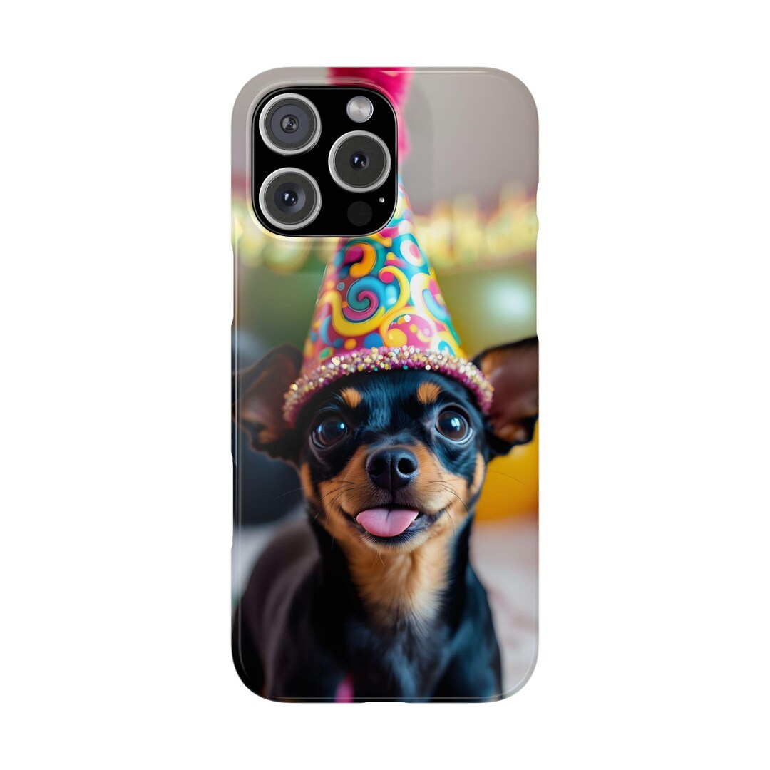 Miniature Pinscher Mini Me Party Hat iPhone Case Dog Gift, Christmas ...