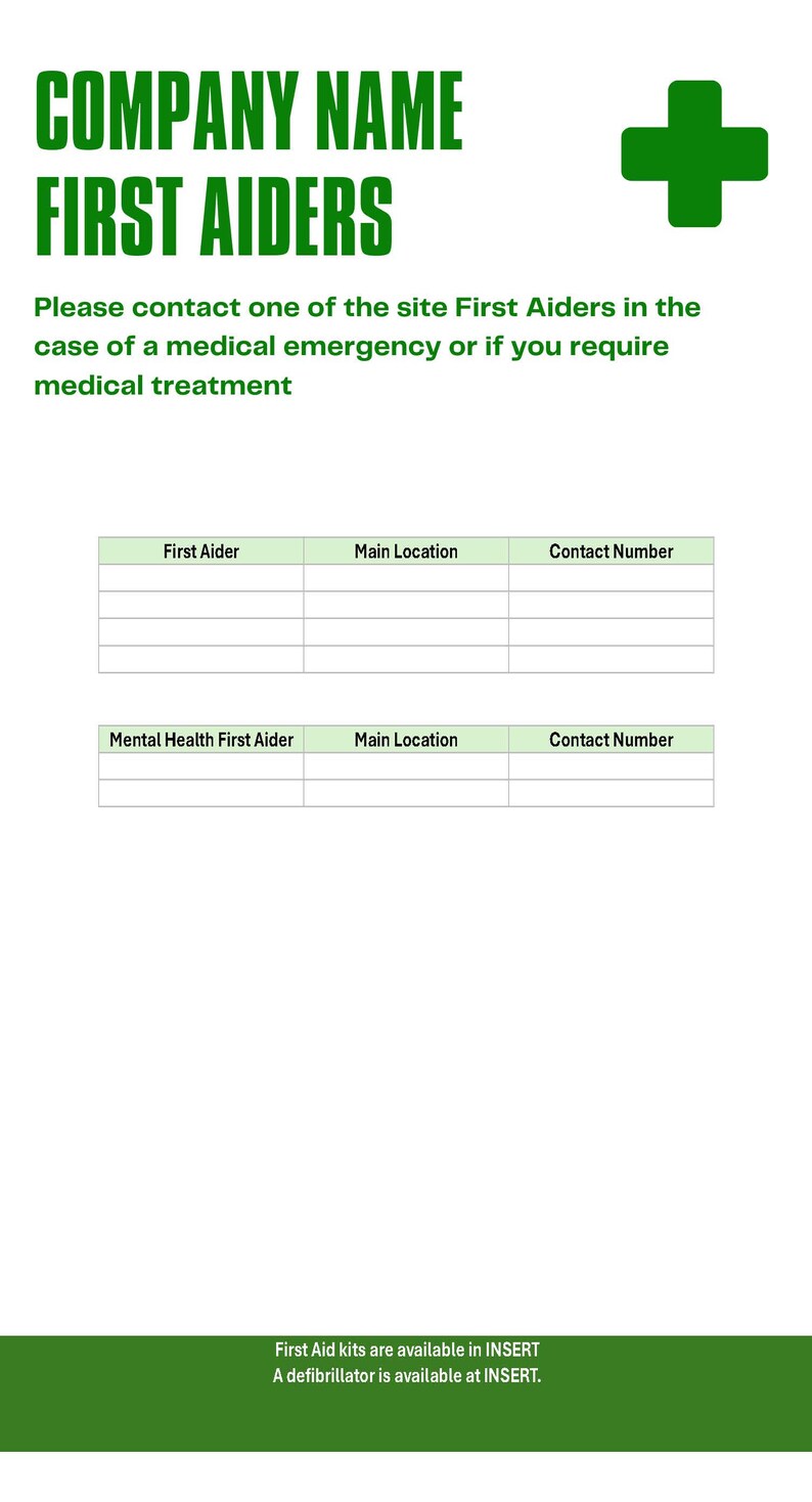 First Aid Editable Poster - Etsy