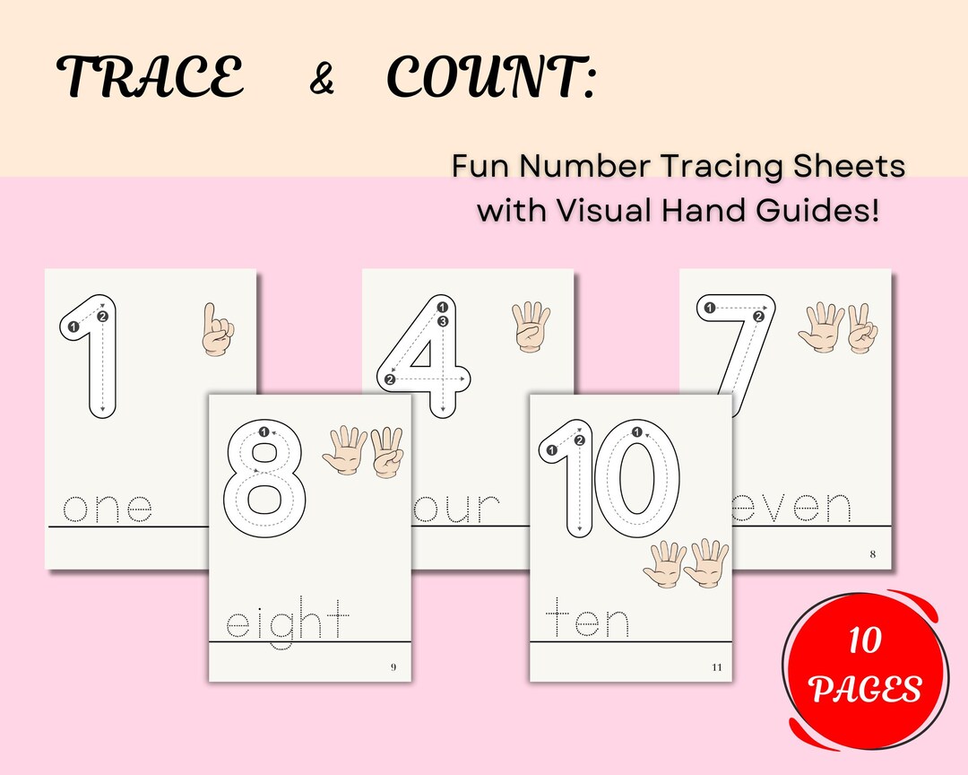 Number Tracing Worksheets for Kids Printable - Learn to Write Numbers 1 ...