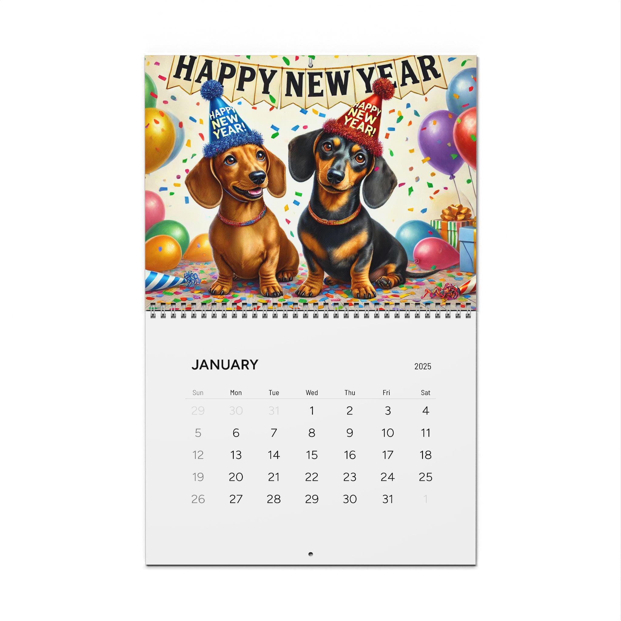2025 Wall Calendar, Adorable Dachshund Designs for Dog Lovers, Perfect ...
