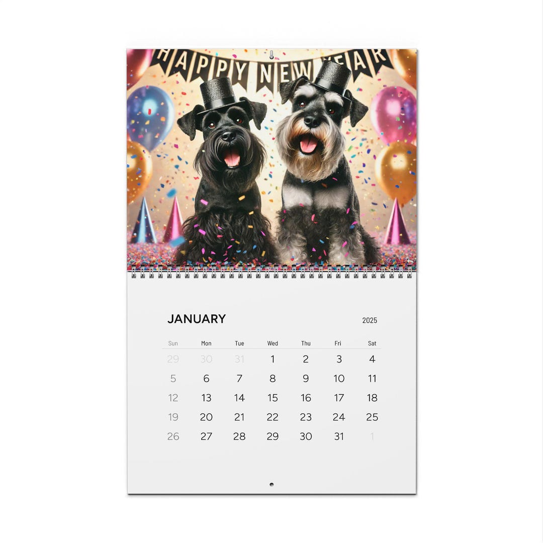 Mini Schnauzer 2025 Calendar, Adorable Wall Calendar Featuring Charming ...